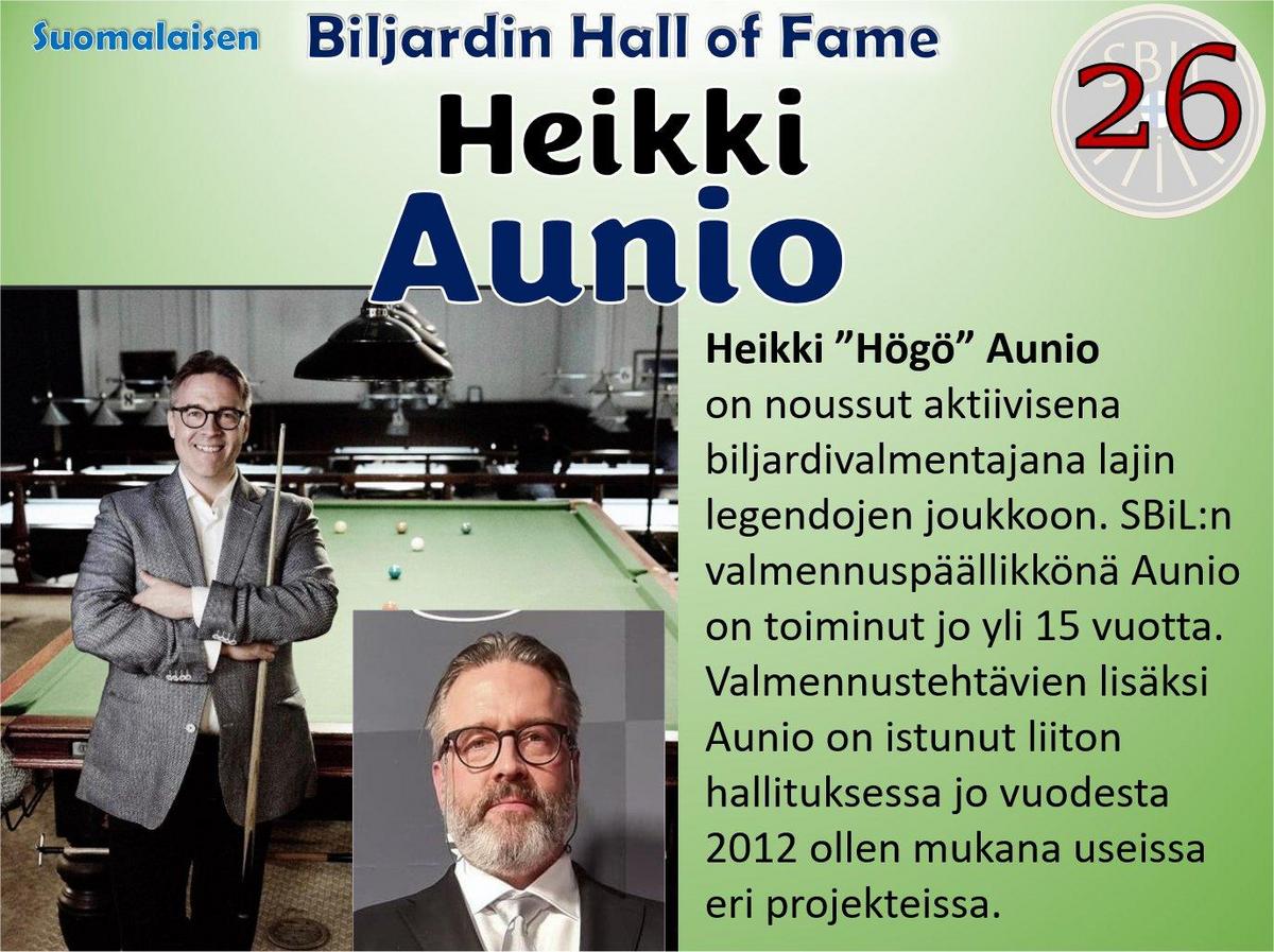 26. Heikki Aunio - Suomen Biljardiliitto ry